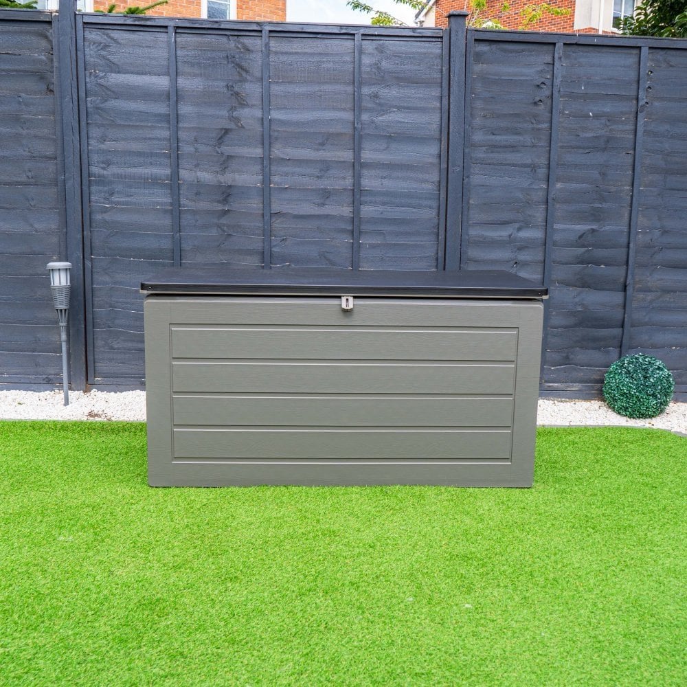 Grey Plastic Outdoor Garden Storage Box 680L - Grade B Unused Returns ...